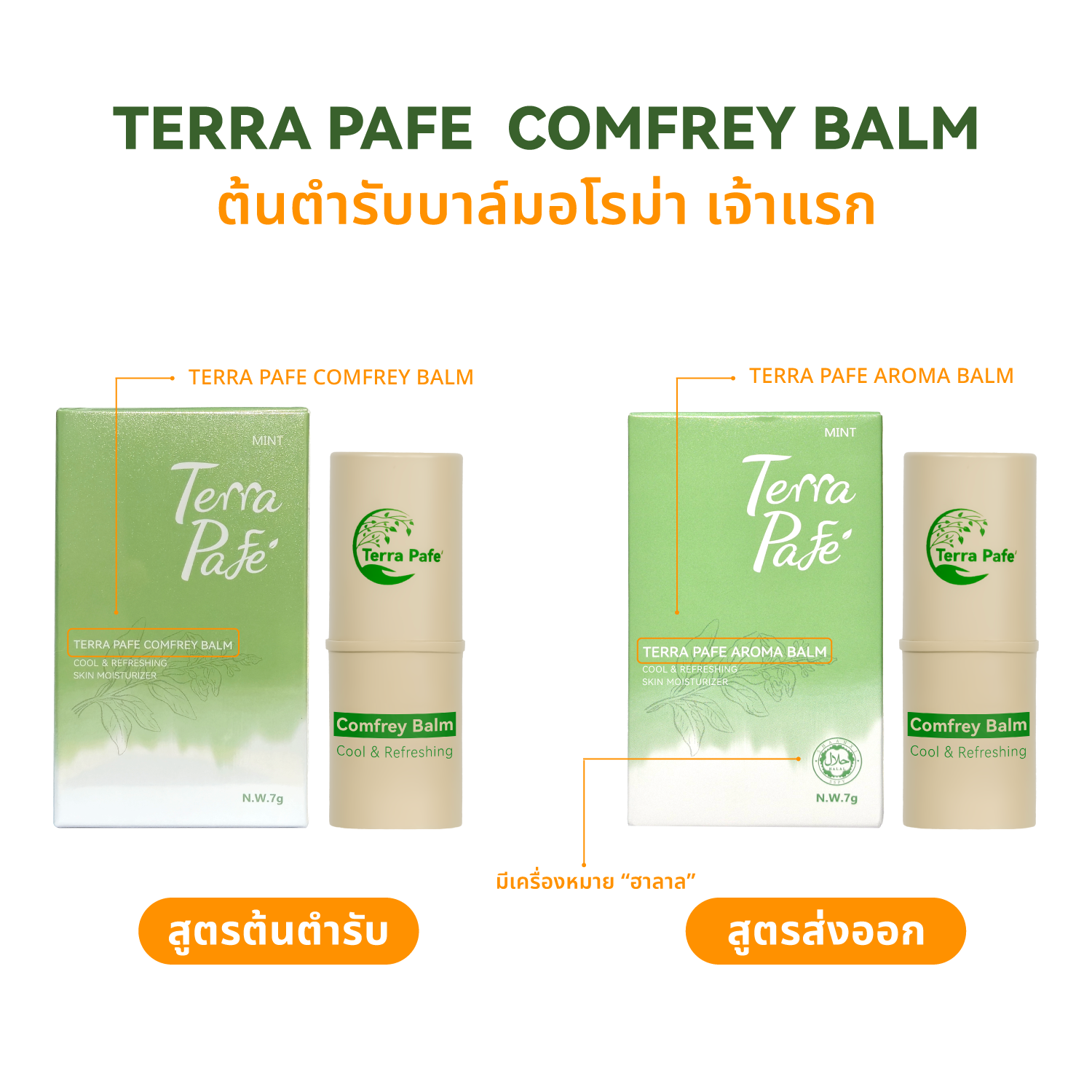 TERRA PAFE COMFREY BALM 7 g บาล์มสมุนไพร ขนาดพกพา ใช้ดมและทาในหลอดเดีย – TerraPafe